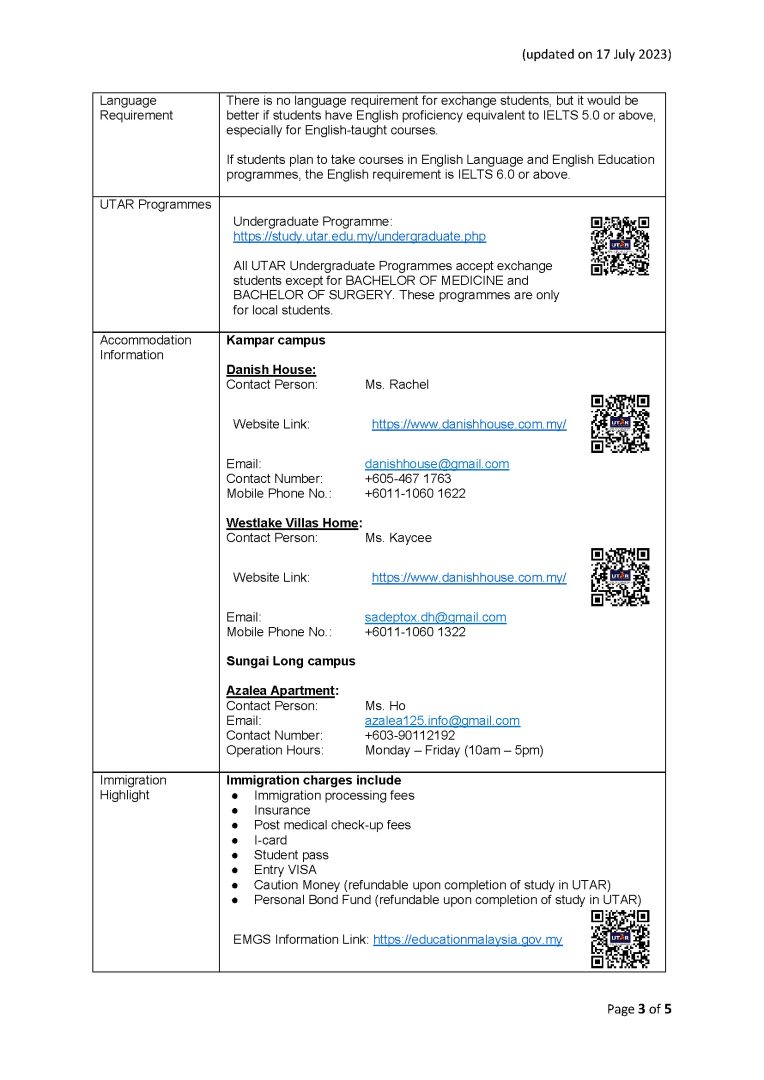 UTAR Student Exchange Programme in June 2024 trimester - Center for ...